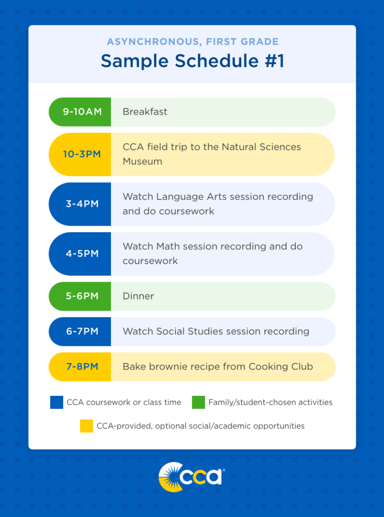 Online Elementary School Sample Schedule | CCA
