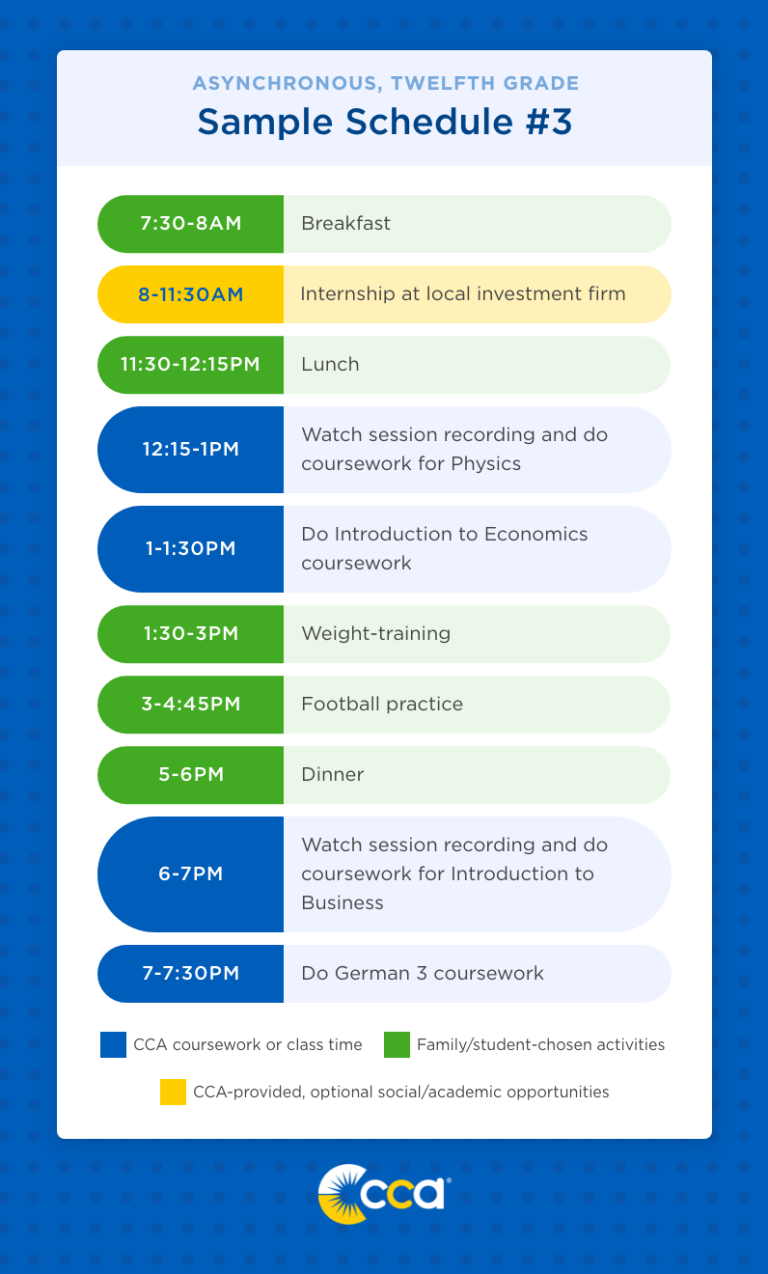 Online High School Sample Schedule | CCA